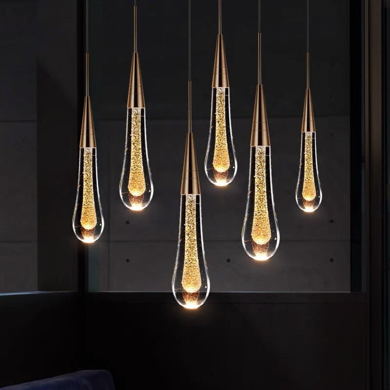 Modern Crystal led Chandelier Lighting Hanglamp Drop Light Restaurant ...
