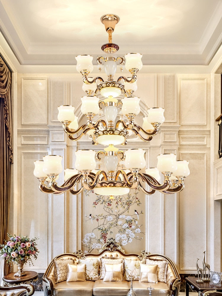 European Style Building Chandelier Villa Living Room Large Chandelier ...