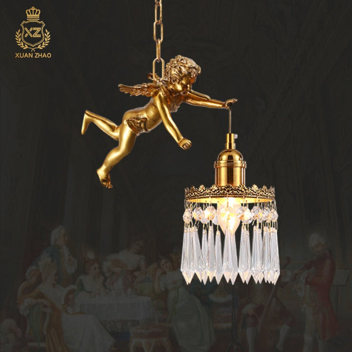 Celeste - European Cupid Hanging Single Lamp Small Crystal Bedside ...