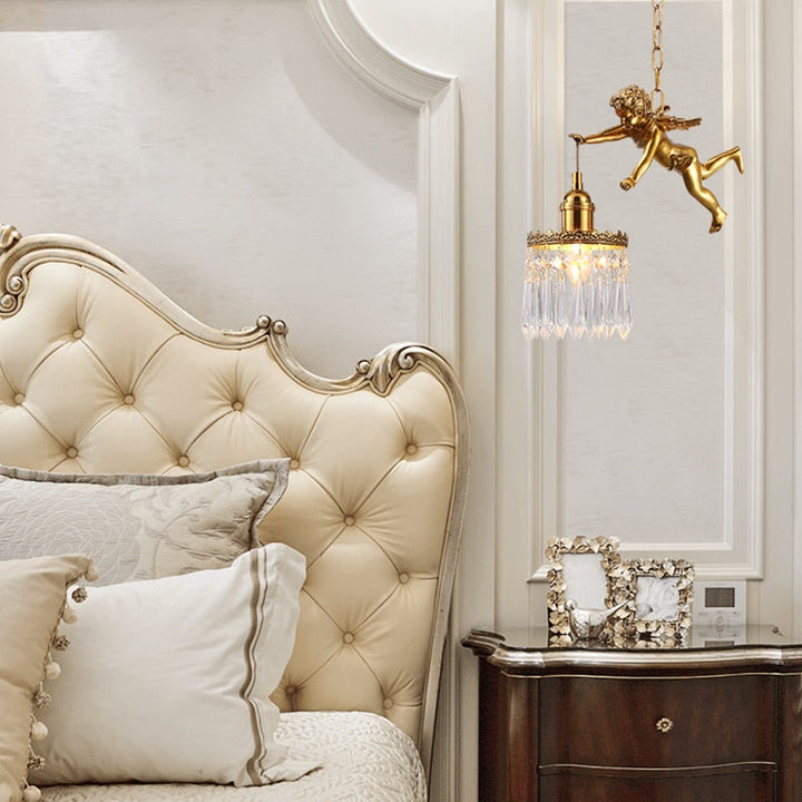 Celeste - European Cupid Hanging Single Lamp Small Crystal Bedside ...